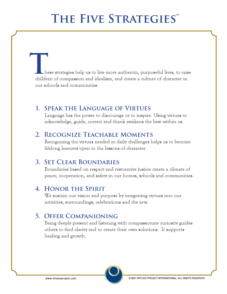 The Virtues Project | Array With Virtues